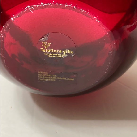 Teleflora | Holiday | Vintage Teleflora Etched Glass Ruby Red Bowl ...